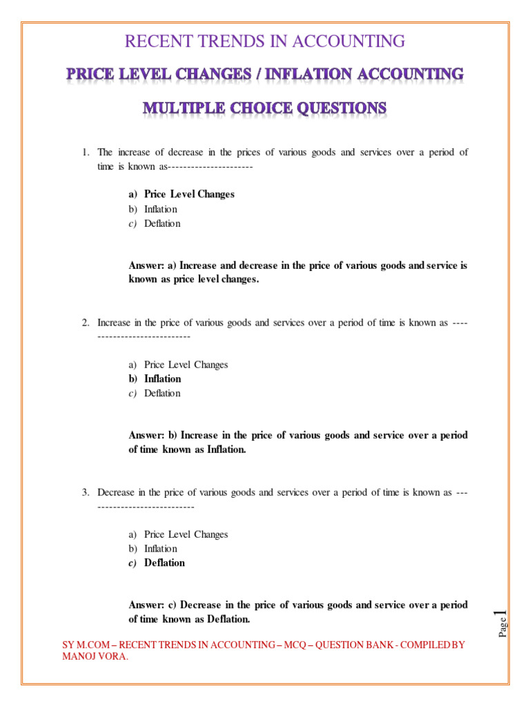 Accounting for Price Level Changes | PDF | Business