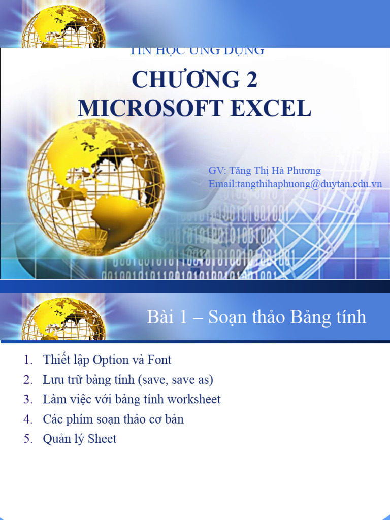 Chuong 2 - MS Excel | PDF