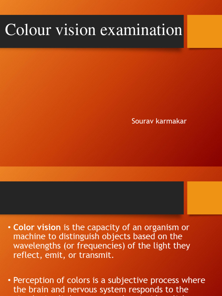 Colour Vision Examination | PDF