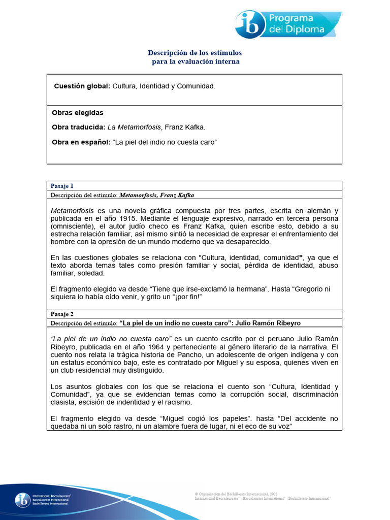 Ejemplo de Esquema para El Oral Individual | PDF