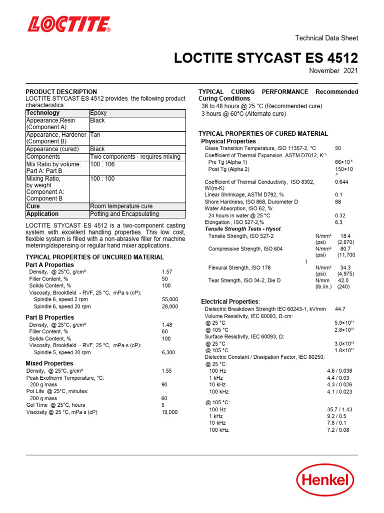 LOCTITE STYCAST ES 4512 en - US | PDF