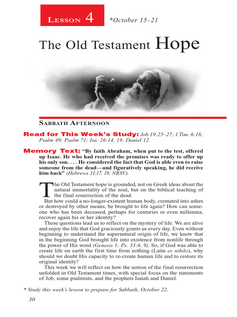 Lesson 04 - The Old Testament Hope | PDF | Resurrection Of Jesus | Book ...