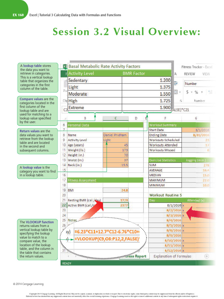 Session 3.2 Visual Overview:: Excel - Tutorial 3 Calculating Data With ...
