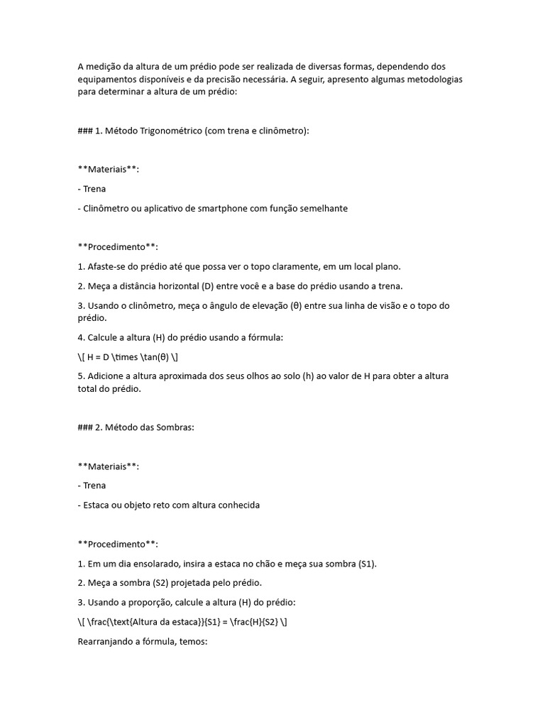 Metodologia para Medir Predio | PDF