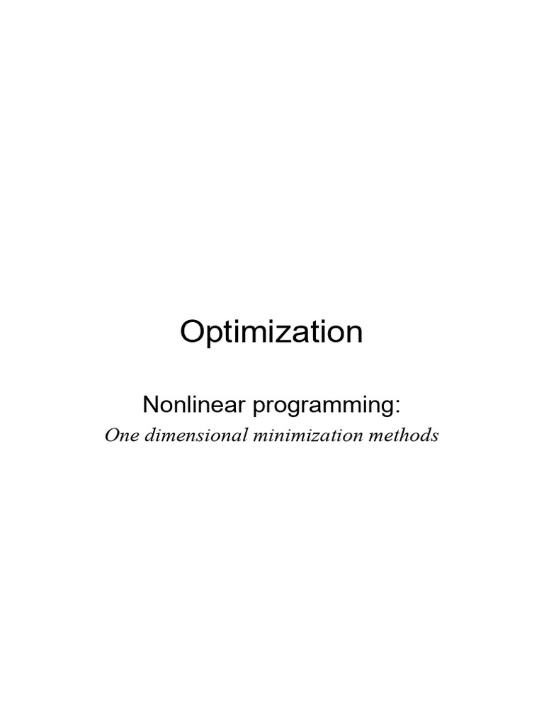 Lecture 1 NLPP Optimizaati | PDF | Mathematical Optimization | Derivative