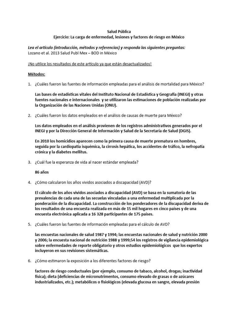 Ex5 - Carga de Enfermedad | PDF