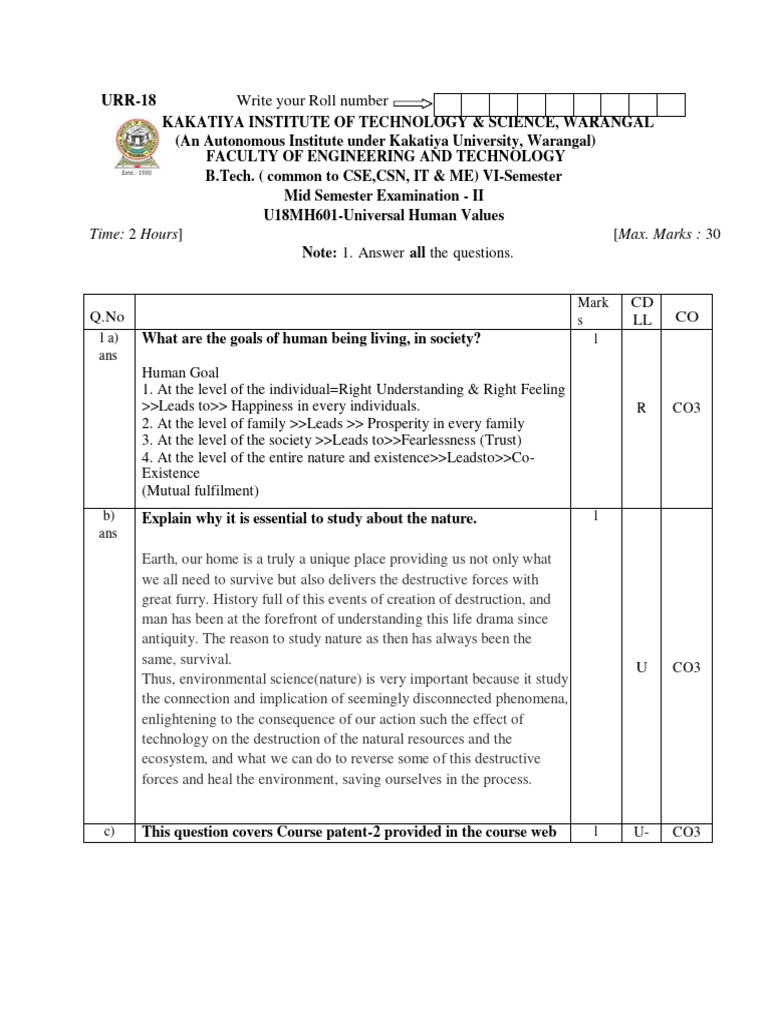 Uhv Mse Ii Solutions | PDF | Professional Ethics | Green Building