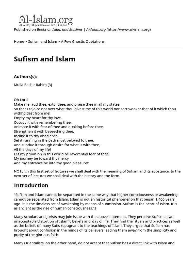 Sufism and Islam | PDF | Sufism | Thou