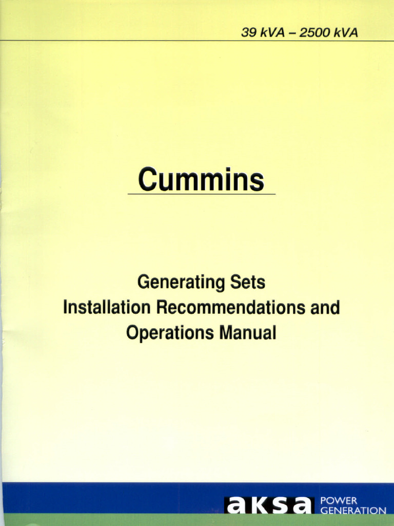 Cummins - Installation Recommendations and Operations Manual | PDF