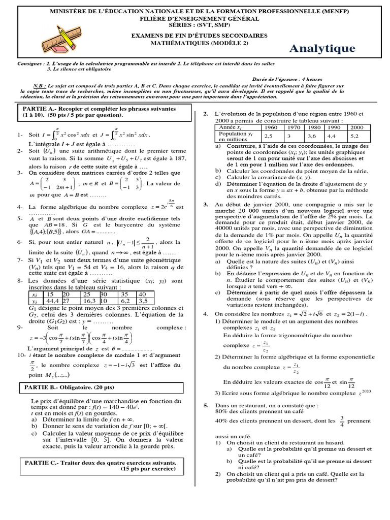 1) (SVT-SMP) - Analytique | PDF
