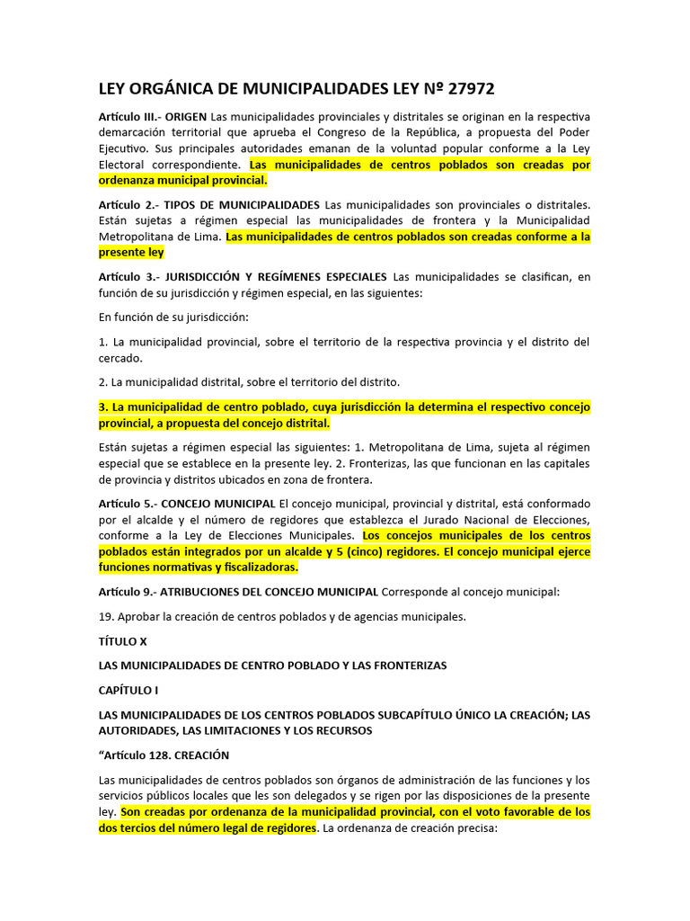 Sobre Creación de Centro Poblado | PDF