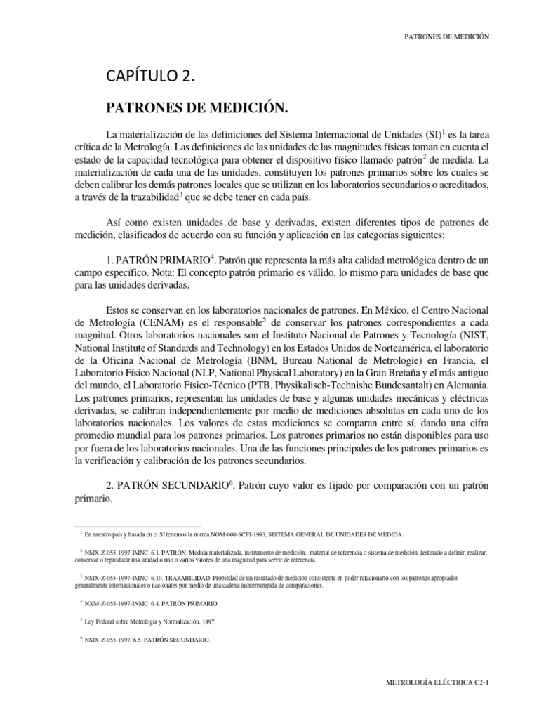 Capítulo 2 Patrones de Medición | PDF