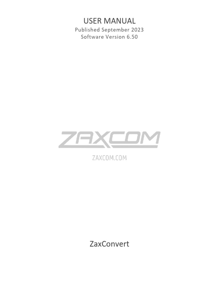 Zaxcom ZaxConvert UserManual Sept 2023 | PDF
