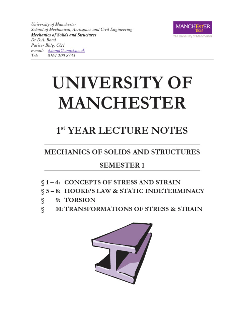 Mechanics of Solids and Structures 1st Y | PDF