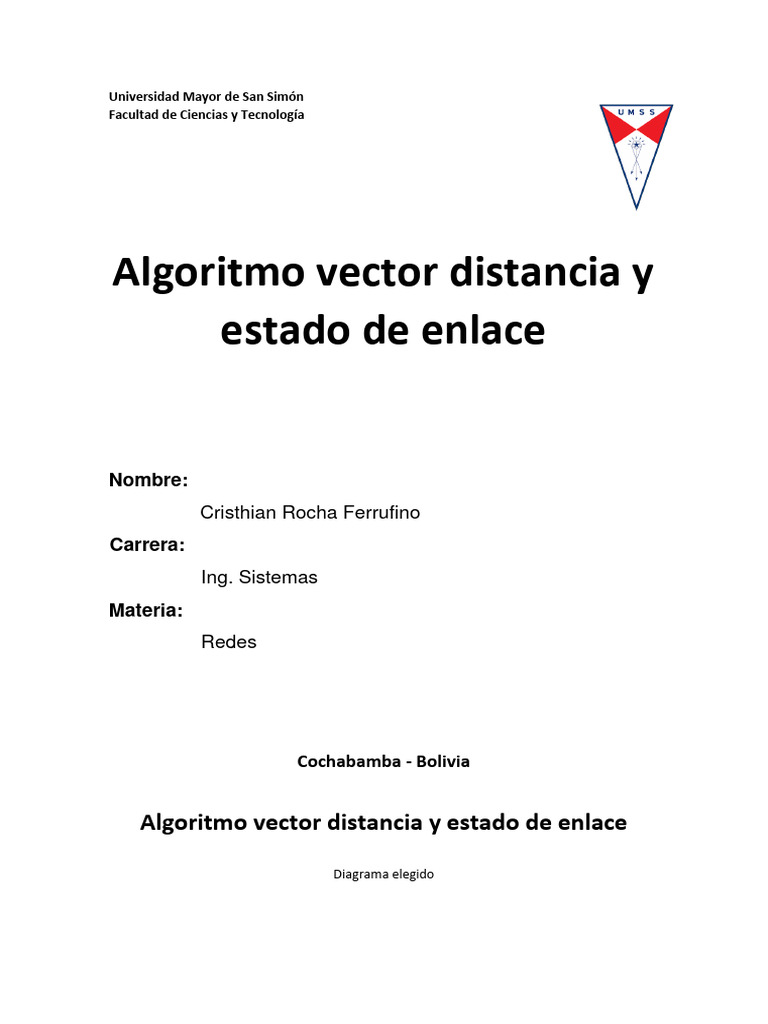 Algoritmo Vector Distancia y Estado de Enlac | PDF