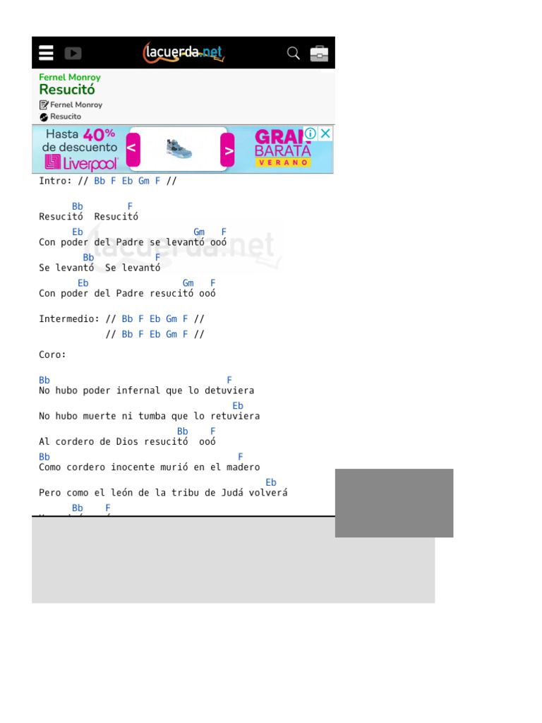 RESUCITO, Fernel Monroy - Acordes | PDF