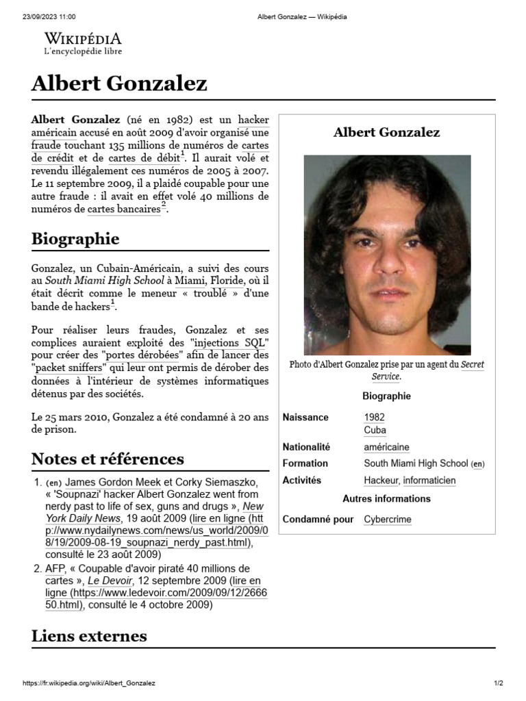 Albert Gonzalez - Wikipédia | PDF | Voyages