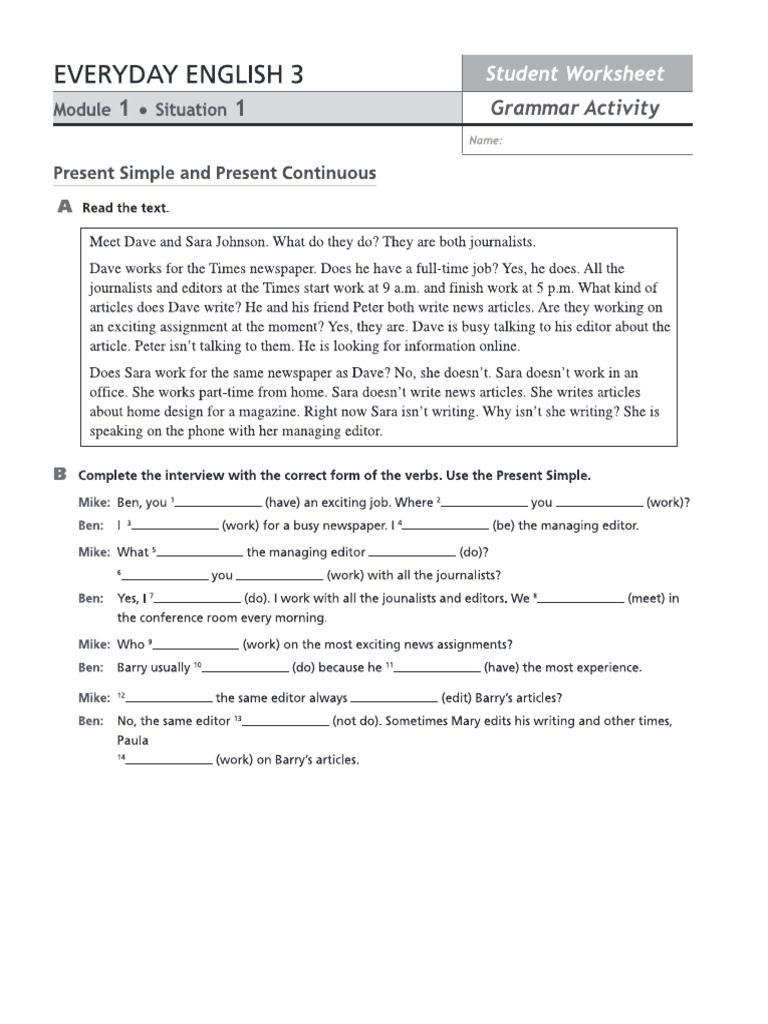 Module 1 Situation 1 Grammar | PDF