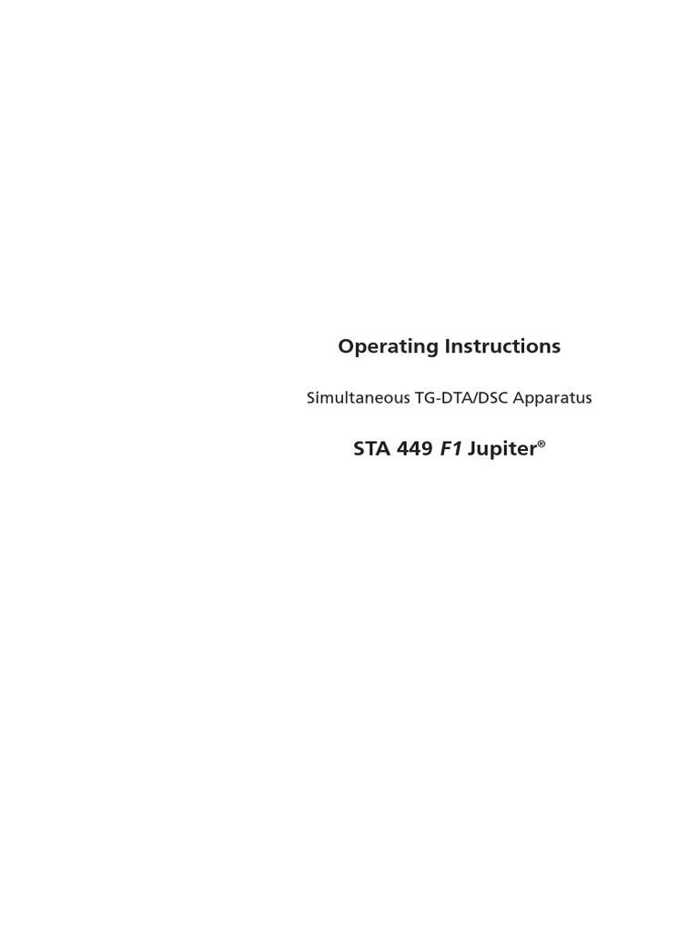 STA449 F1 Operating Instructions | PDF
