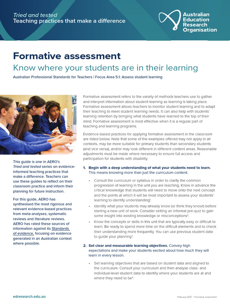 Effective Formative Assessment Strategies | PDF