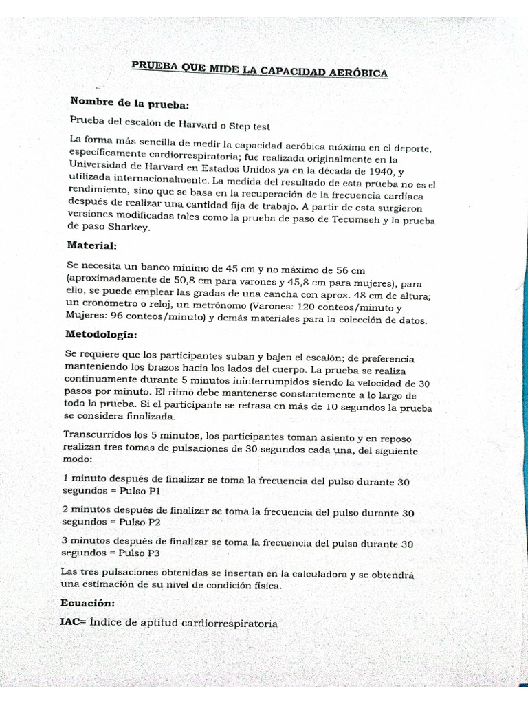 Test de Harvard | PDF