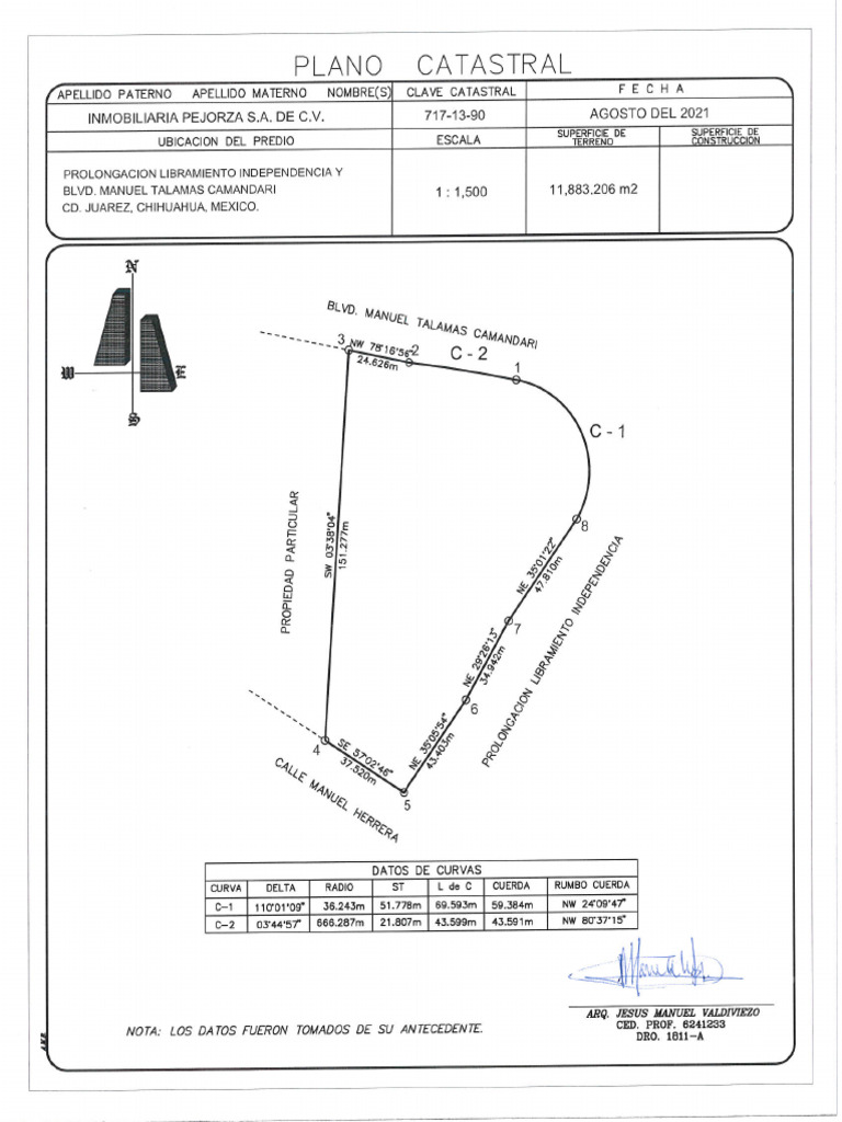 Ejemplo de Plano Catastral Con Cimbra | PDF