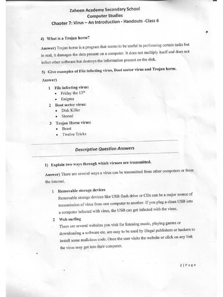 Class 6th Computer CH 7th Handout | PDF Class 6th Computer CH 7th Handout | PDF