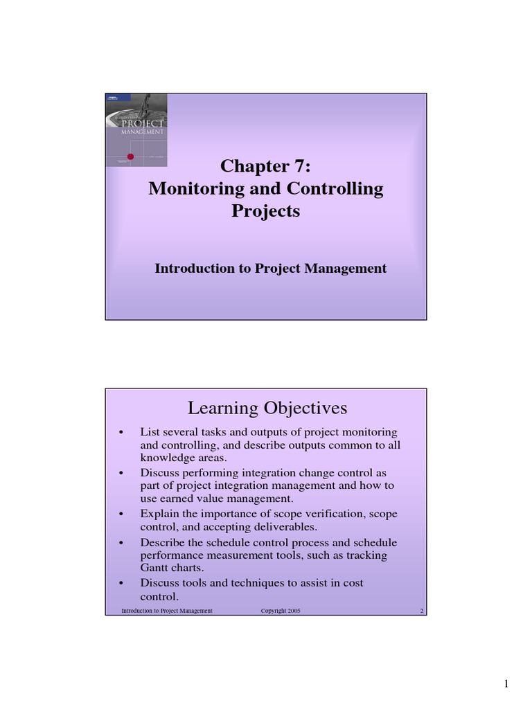 Chapter 7 Monitoring and Controlling Pro | PDF