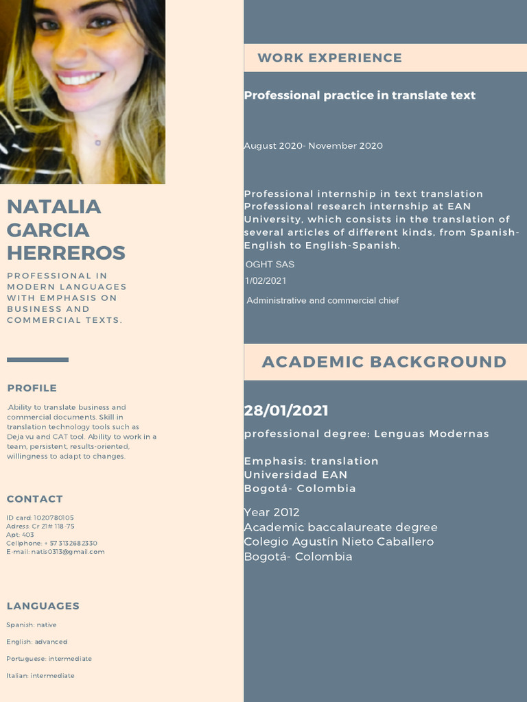 Curriculum vitae. Natalia Garcia Herreros | PDF