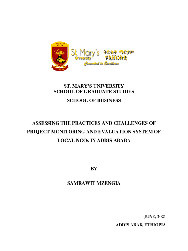 Samirawit Final Research June 2021 Finall Draft | PDF | Monitoring And Evaluation | Evaluation