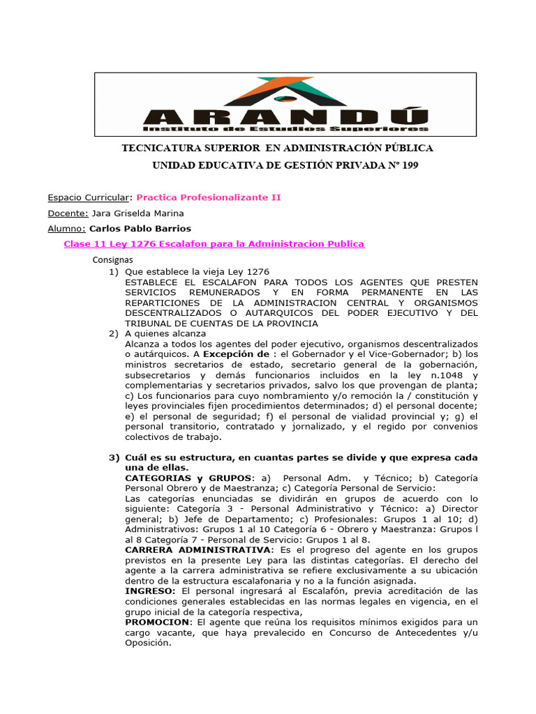 Arandu Ppii Clase 11 2022 A | PDF