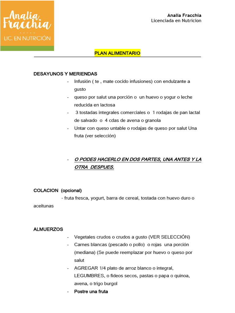 Plan Alimentario Solis Gabriela | PDF | Bienestar