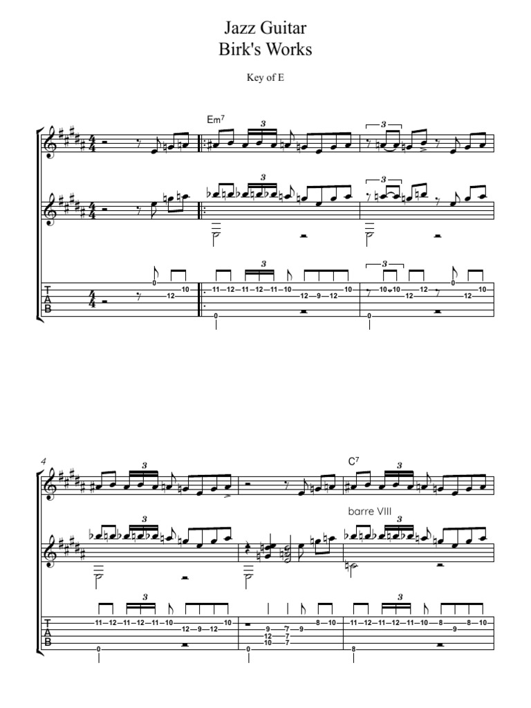 Jazz Guitar Birks Works Key of E Jan 2021 | PDF
