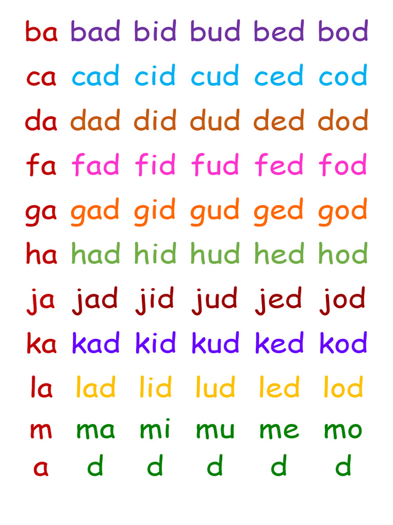 bad bid bud bed bod | PDF