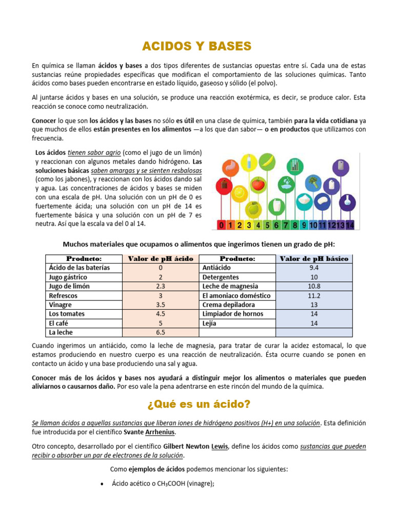 Clases Sem 5 B1 Quim 2 2023 ACIDOS Y BASES | PDF