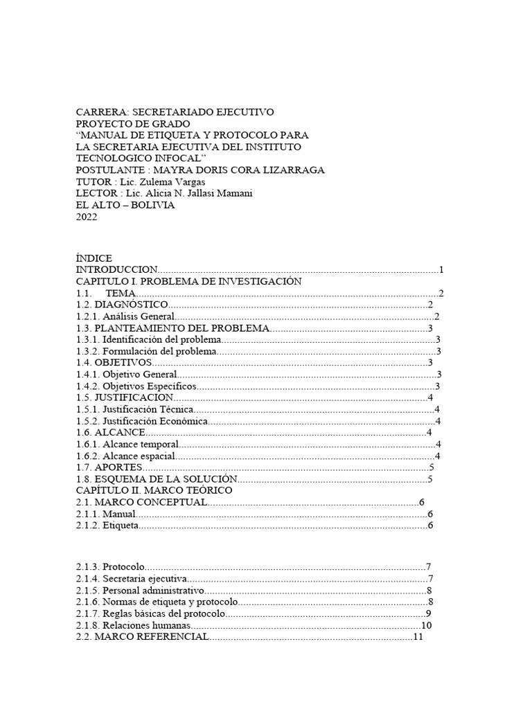 Ejemplo de Proyecto de Grado | PDF