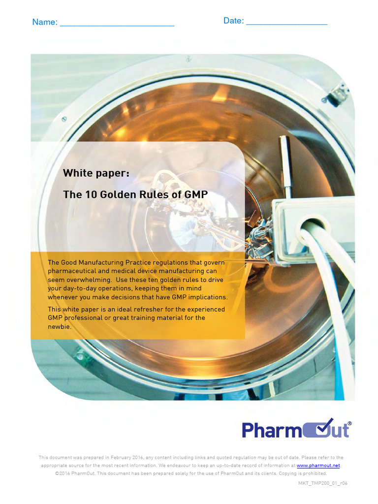 White-Paper-10-Golden-Rules of GMP | PDF