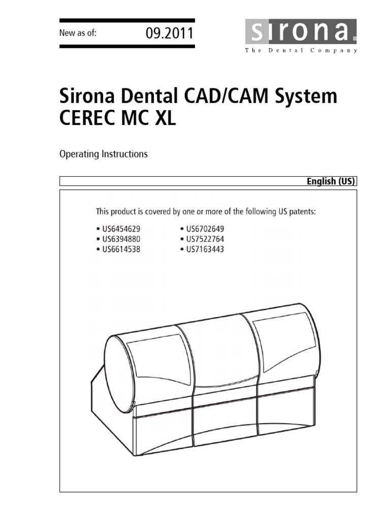 CAD CAM System CEREC MC XL Operating Instructions | PDF | Business ...