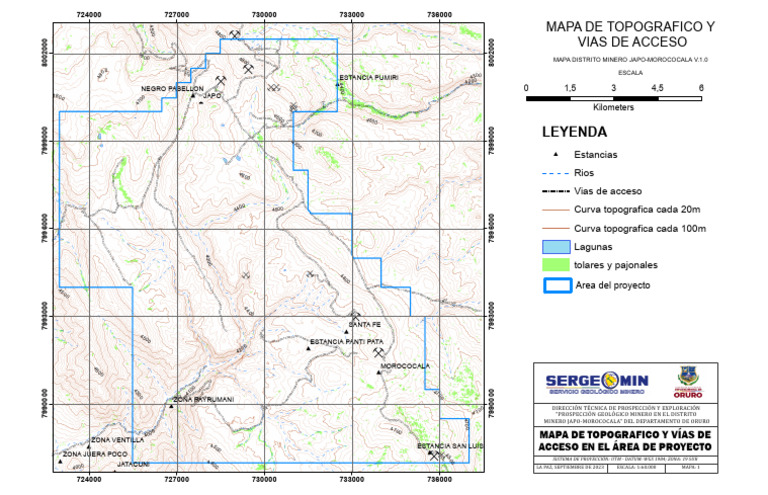 Leyenda: Mapa de Topografico Y Vias de Acceso | PDF