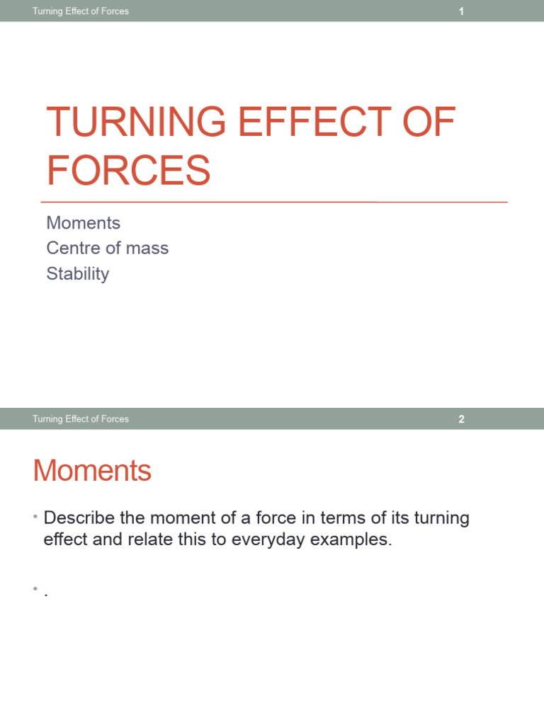 Turning Effect of Forces | PDF