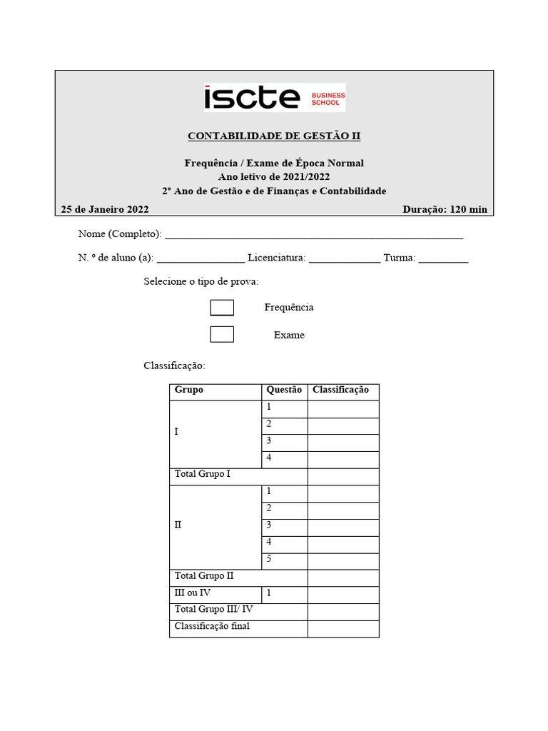 ExameFrequência CG II 2021.2022 | PDF