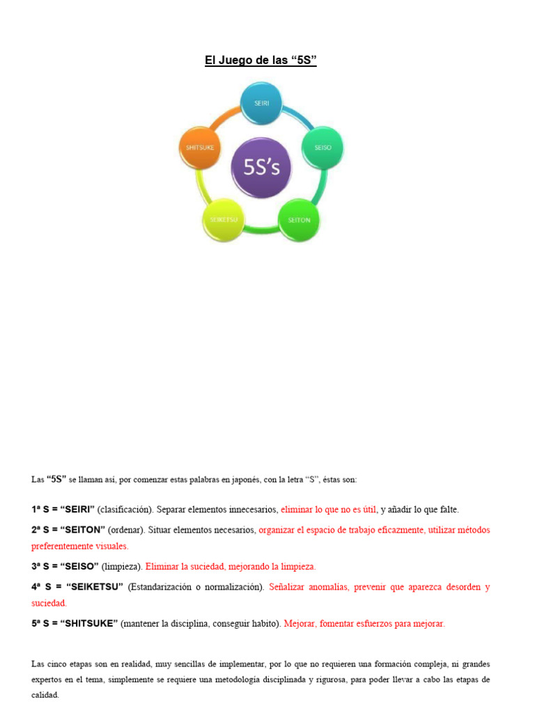 Juego-de-las-5S para El Curso | PDF