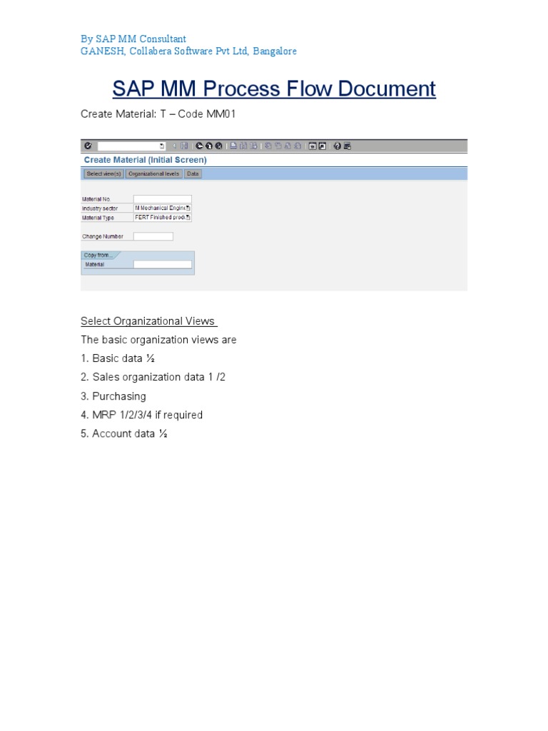 SAP MM Process Flow Document | PDF | Receipt | Accounts Payable