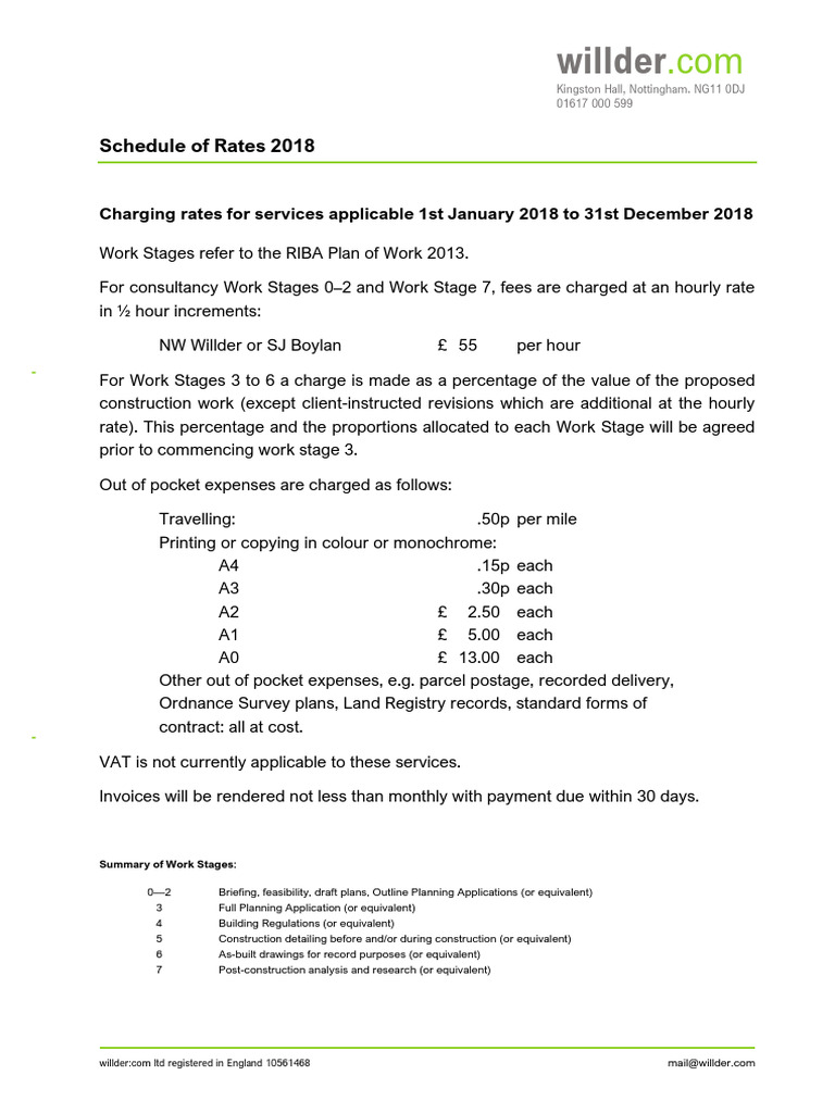 Schedule of Rates 2018 | PDF | Business