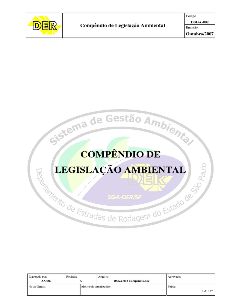 Compêndio de Legislação Ambiental SP | PDF | Gestão de recursos ...