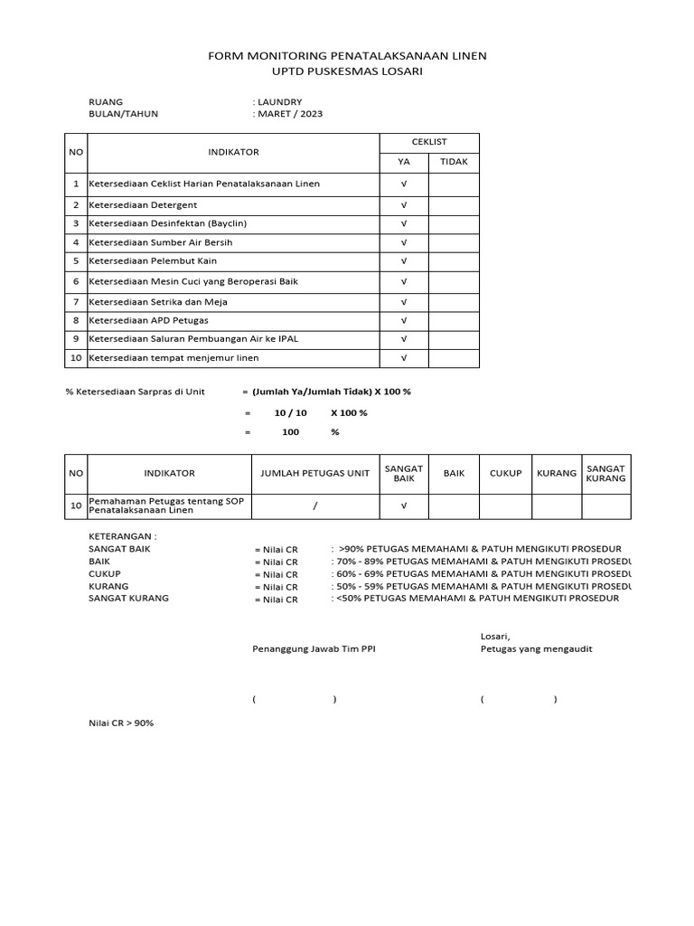 Monitoring Linen | PDF