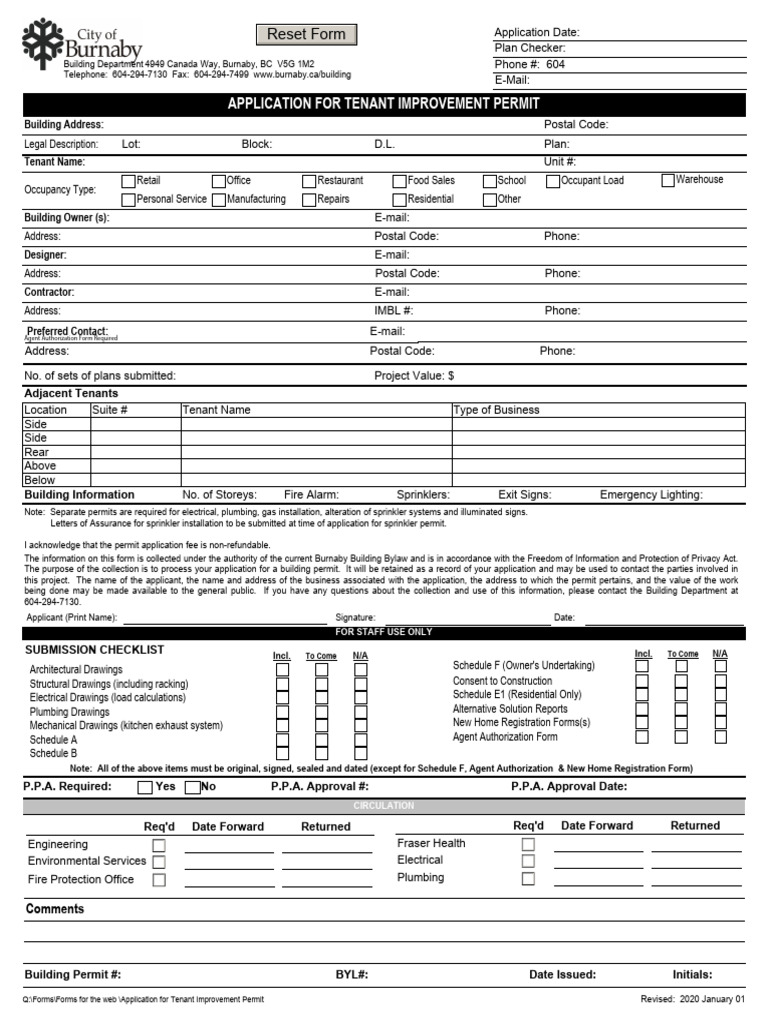 Tenant Improvement Permit Application Guide Pdf