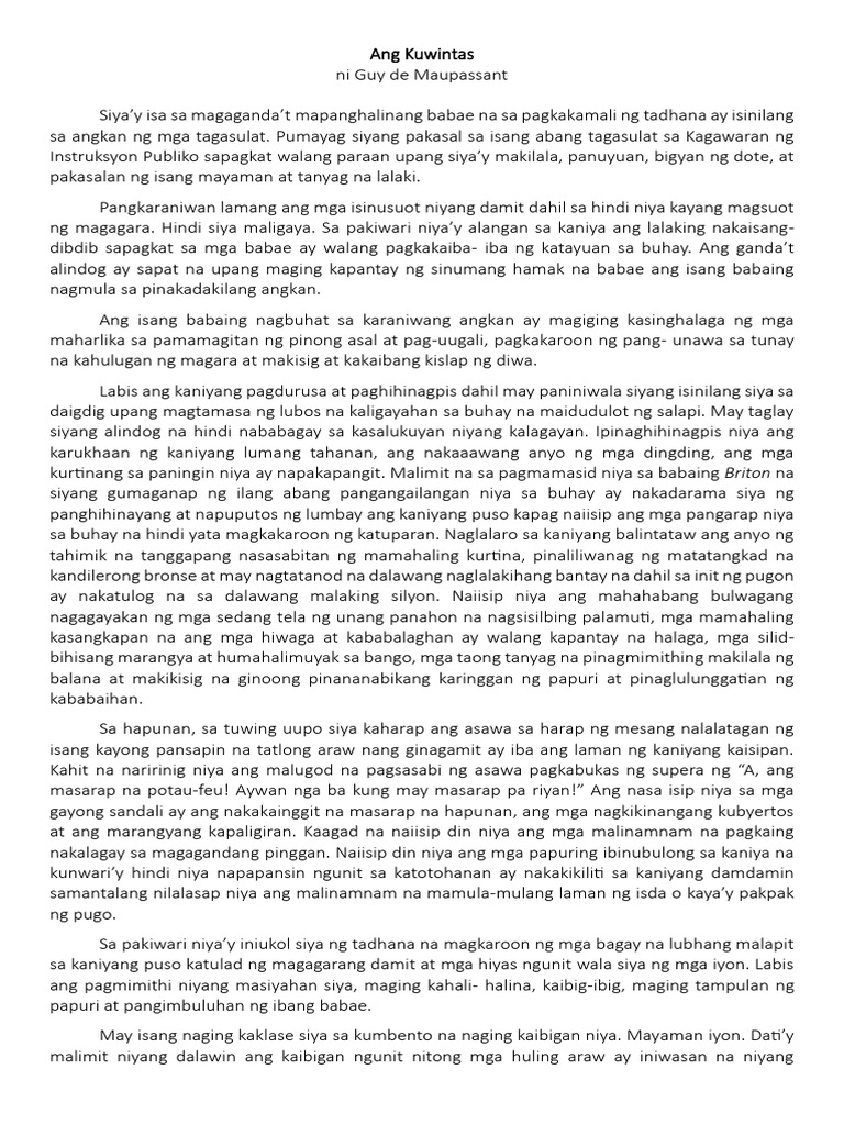 Ang Kuwintas | PDF