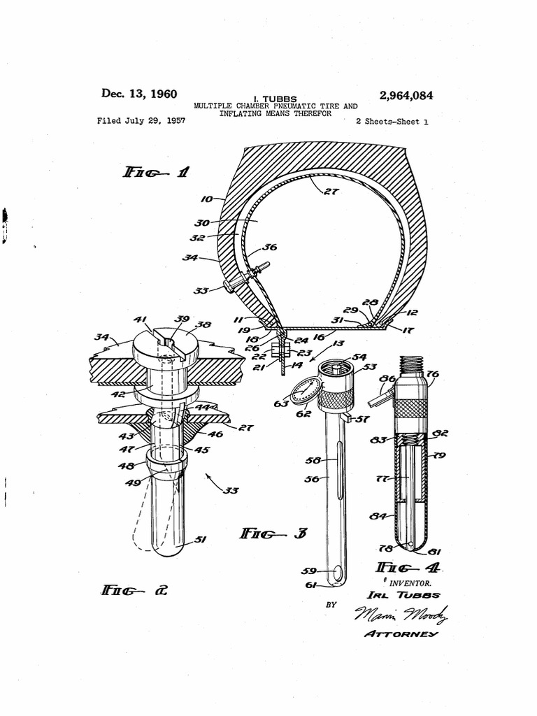 Dec. 13, 1960 I, Tubbs 2,964,084: Z2S SL | Download Free PDF | Tire | Valve