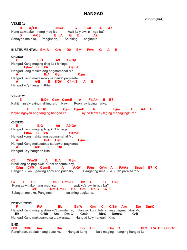 hangad lyrics with chords | PDF